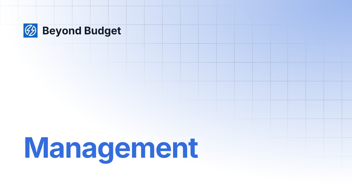 Management | Beyond Budget