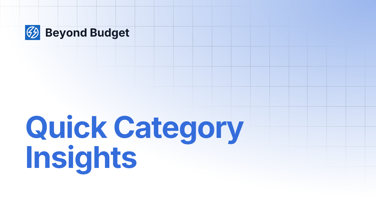 Quick Category Insights | Beyond Budget