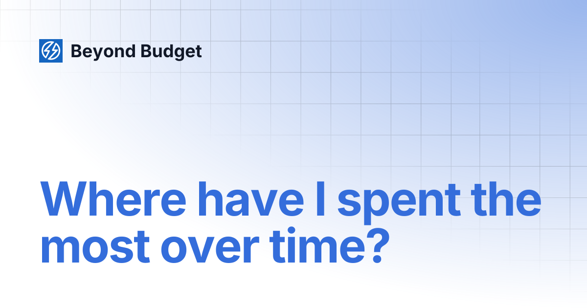 Where have I spent the most over time? | Beyond Budget